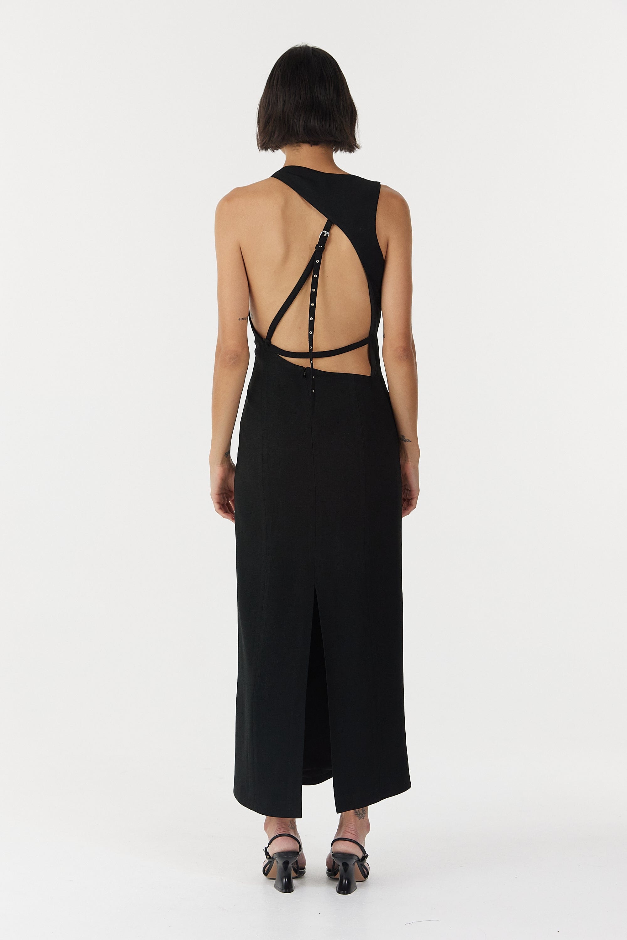 CHROME VISION OPEN BACK DRESS | BLACK | Third Form | Event Ready ...