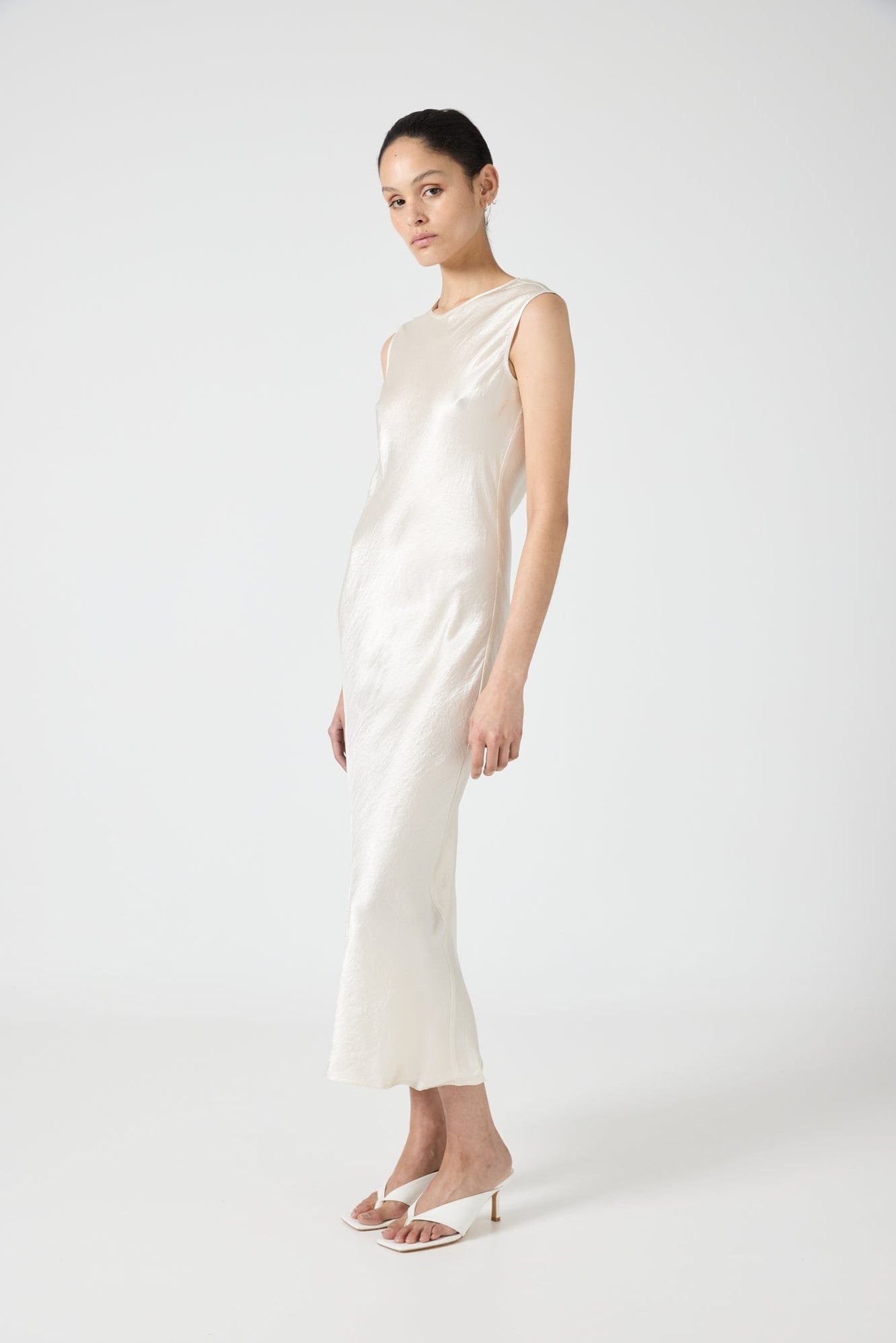 OVERFLOW DRAPE MIDI DRESS | OFF WHITE | Third Form | Women's Sale ...