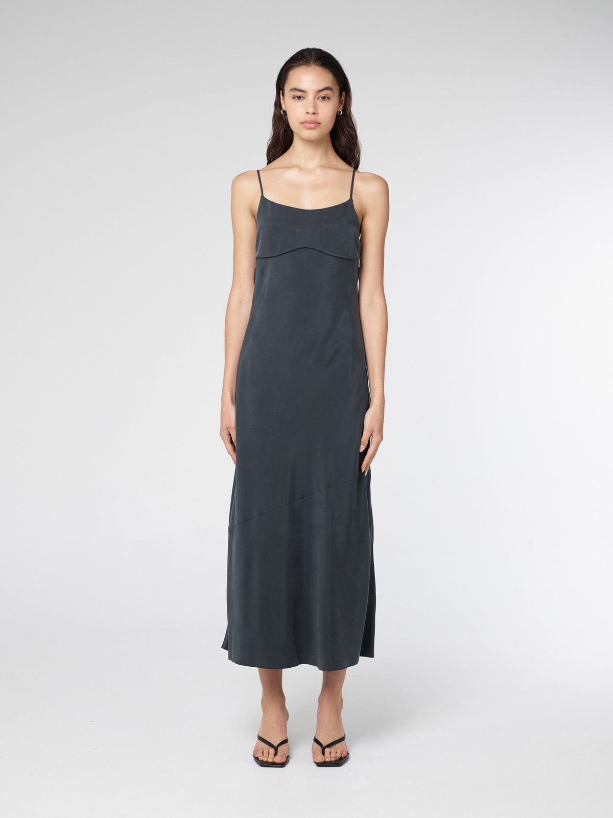 LUNA BUST PANEL MAXI DRESS | INK — THIRD FORM - International