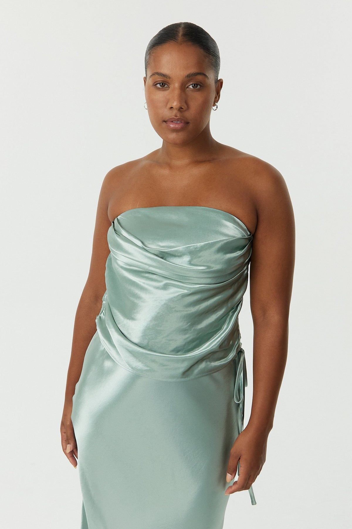 SATIN DRAPE BUSTIER | WAVE | THIRD FORM | Matching Sets & Co-Ords ...